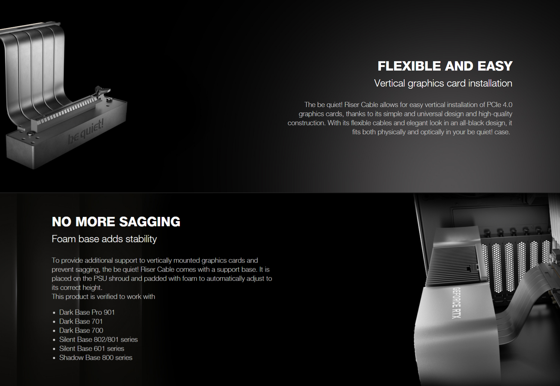 be quiet! PCIe 4.0 Riser Cable 200mm | PLE Computers