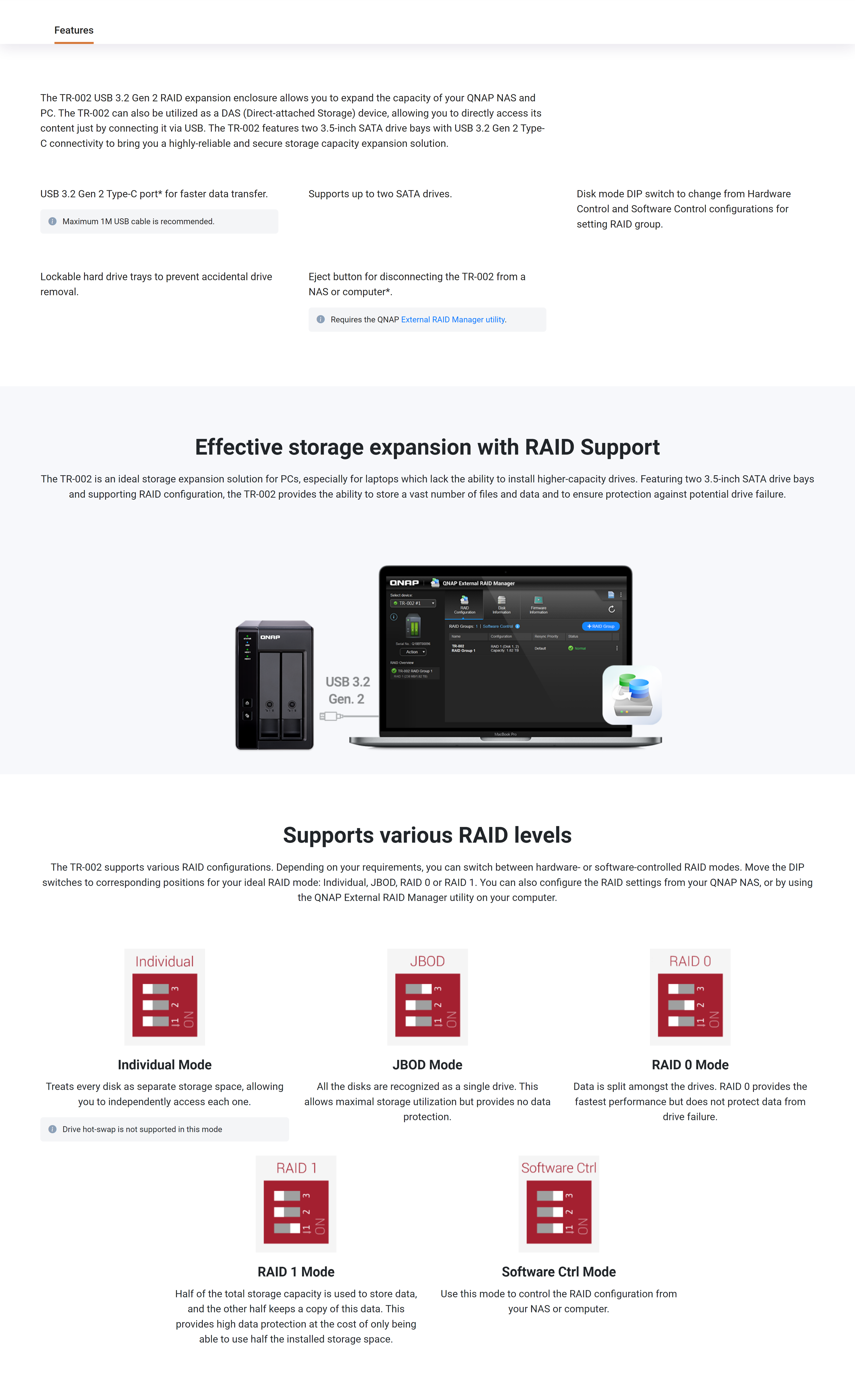 QNAP TR-002 2-Bay DAS with USB Type-C | PLE Computers