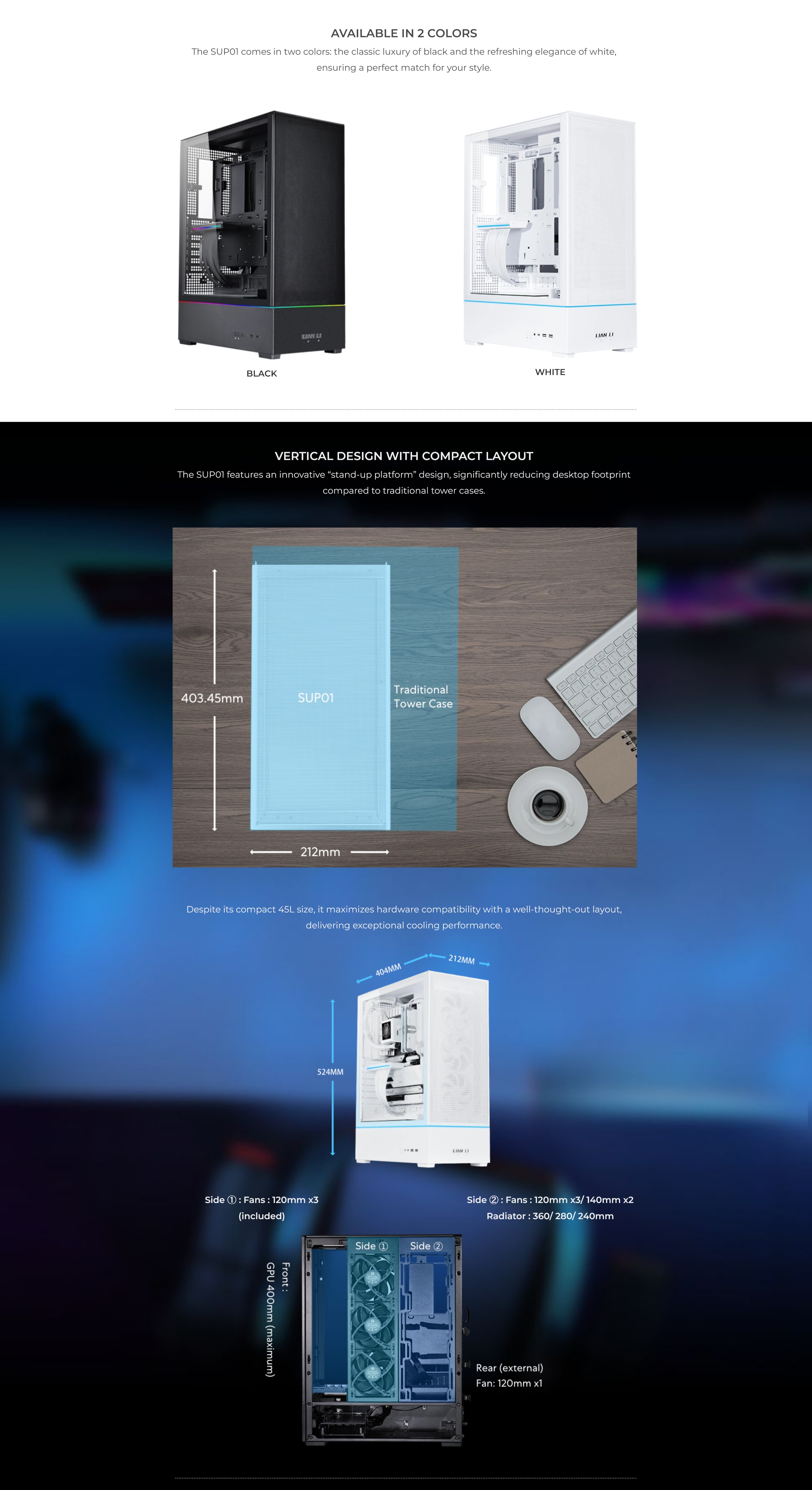 Lian Li SUP01 45L Compact ATX Case (White) | PLE Computers