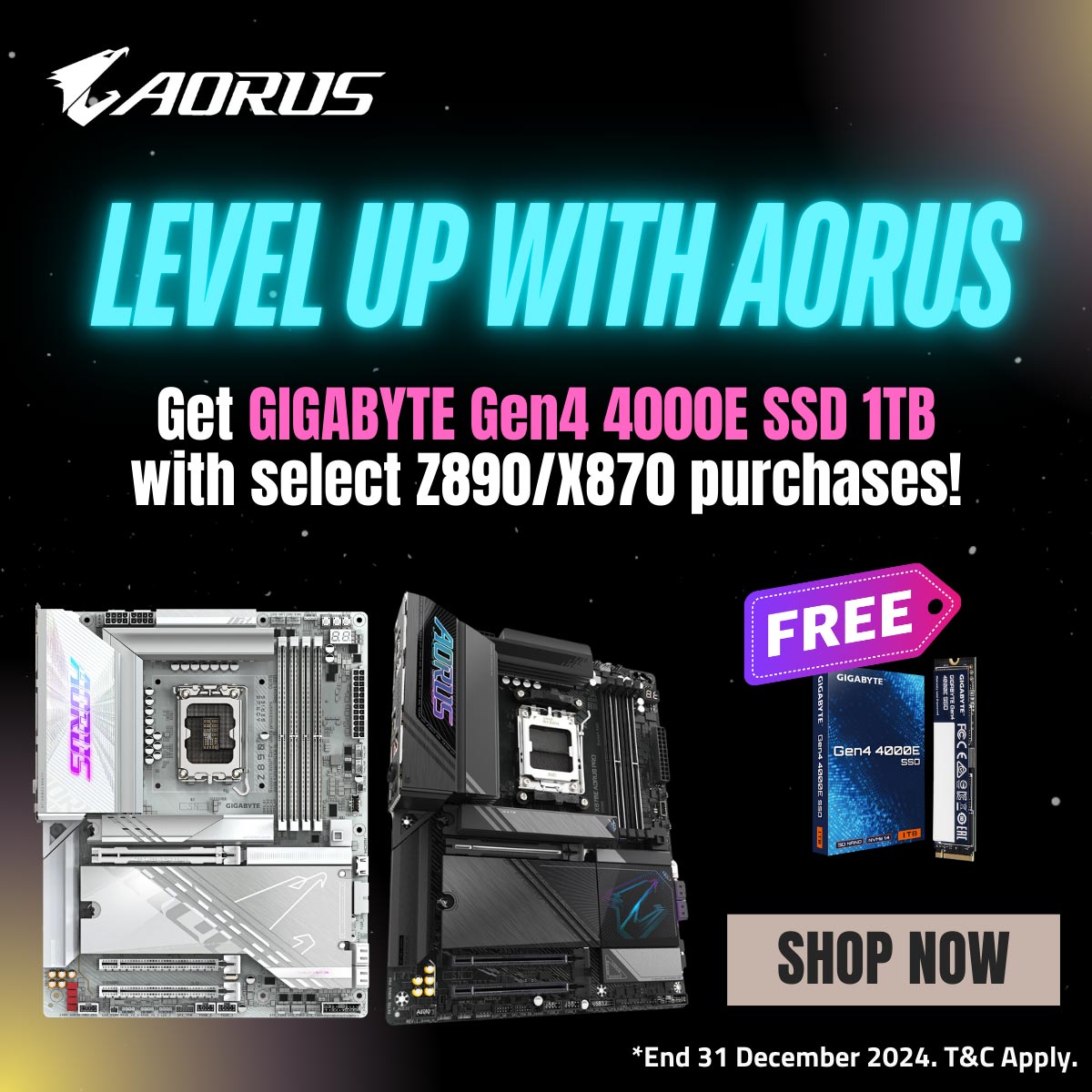 Level Up With AORUS: Get a BONUS Gigabyte SSD | PLE Computers