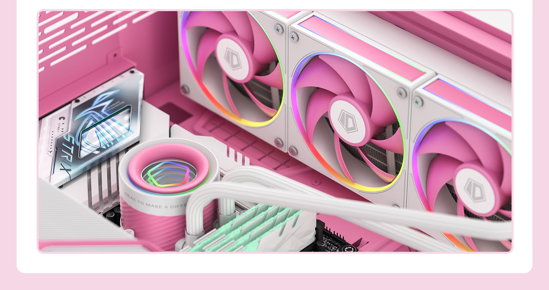 ID-COOLING FX360 INF 360mm ARGB AIO Liquid CPU Cooler (Pink/White ...