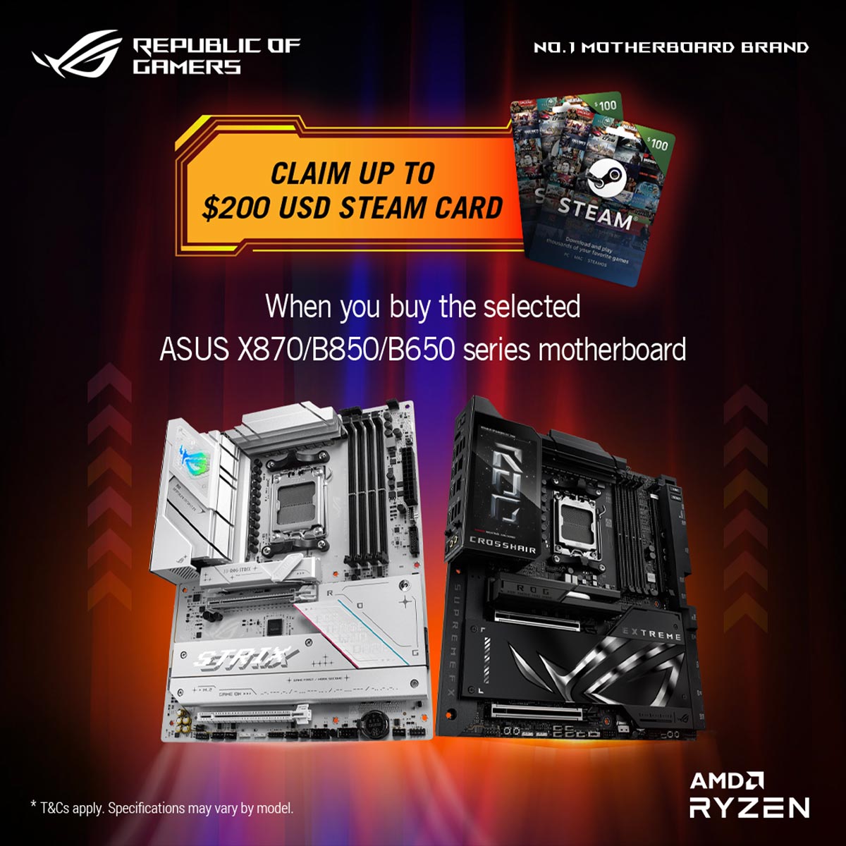 Claim Up to $200 USD Steam Card with ASUS | PLE Computers