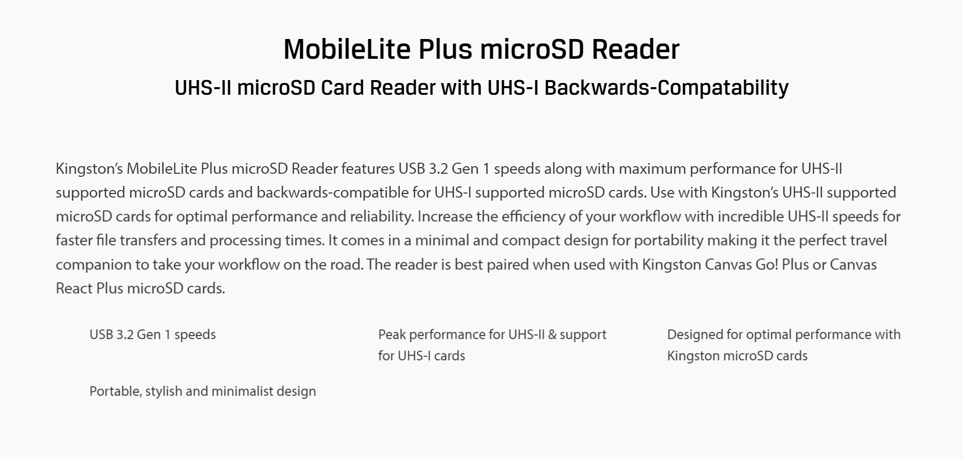 Kingston MobileLite Plus MicroSD Card Reader | PLE Computers