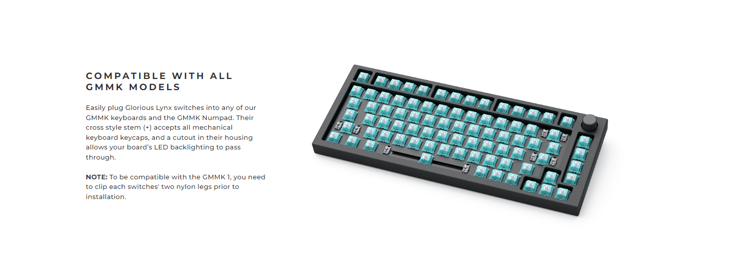 Glorious Lynx Switch Set (43g Linear) 36pcs - Unlubed | PLE Computers