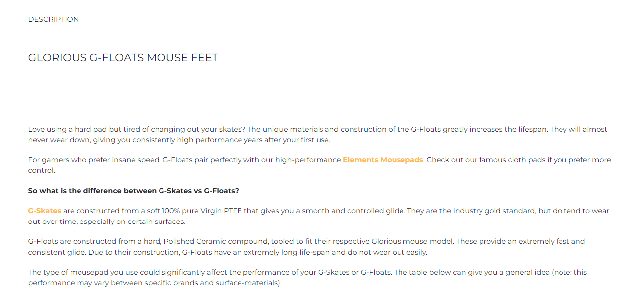 Glorious Model D Minus G-Floats Mouse Feet | PLE Computers