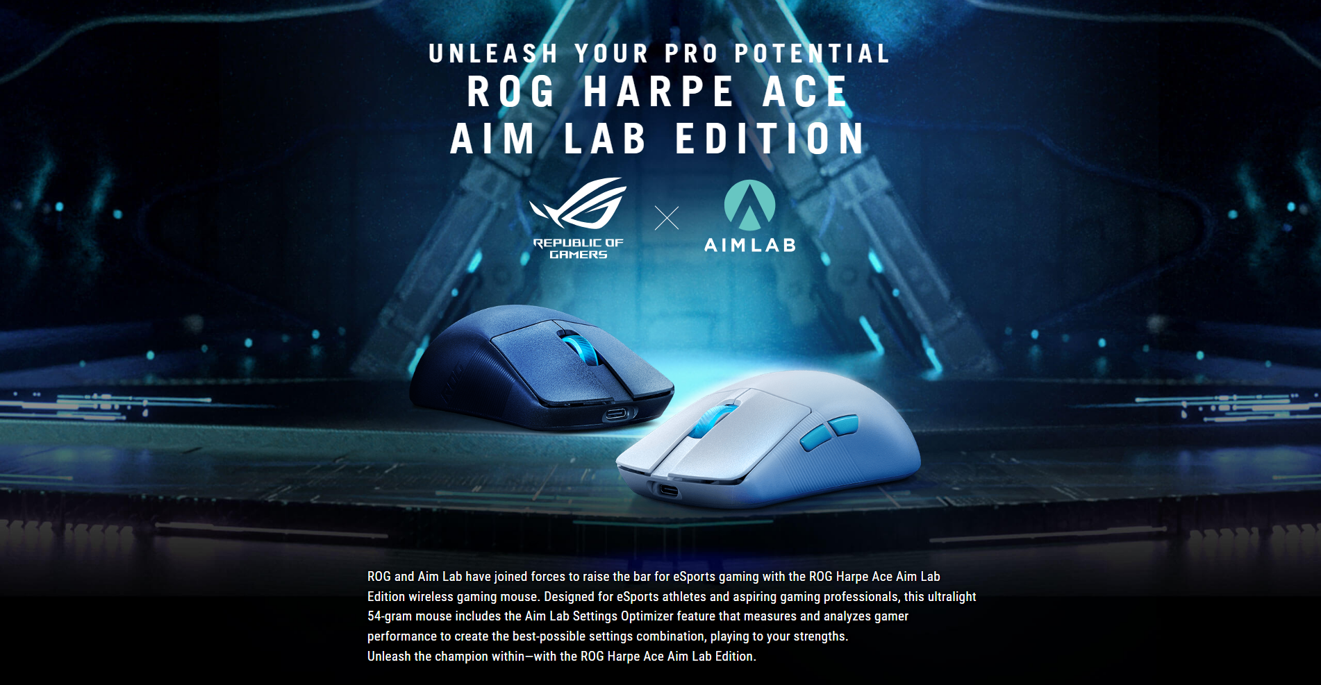 ASUS ROG Harpe Ace Wireless Gaming Mouse - Aim Lab Edition - White ...