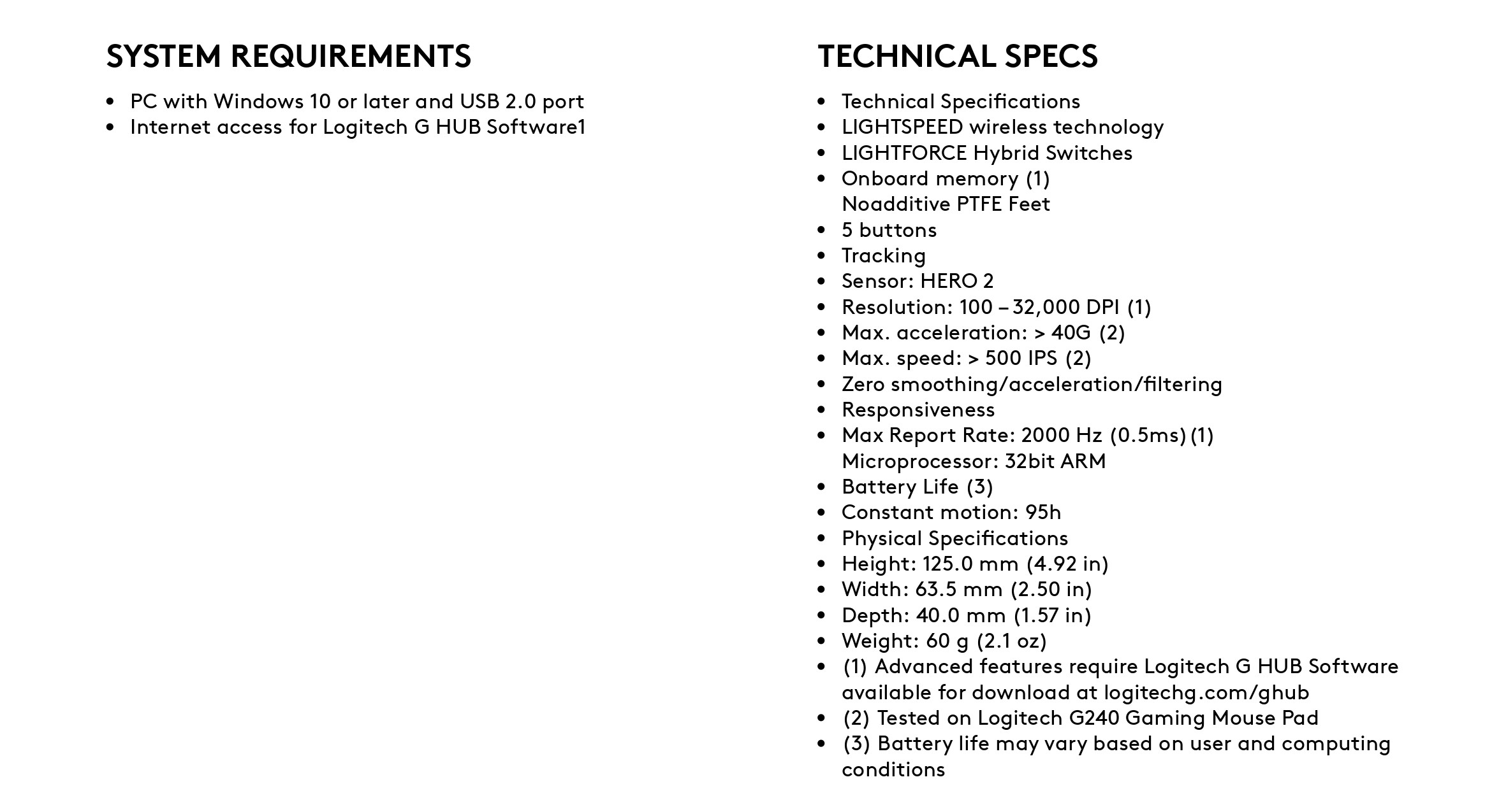 Logitech G PRO X Superlight 2 Lightspeed Wireless Gaming Mouse - Black ...