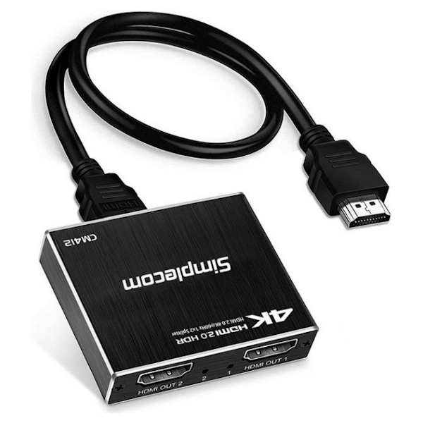 Simplecom CM412 HDMI 2.0 1x2 Splitter 1 in 2 Out HDMI Duplicator | PLE ...