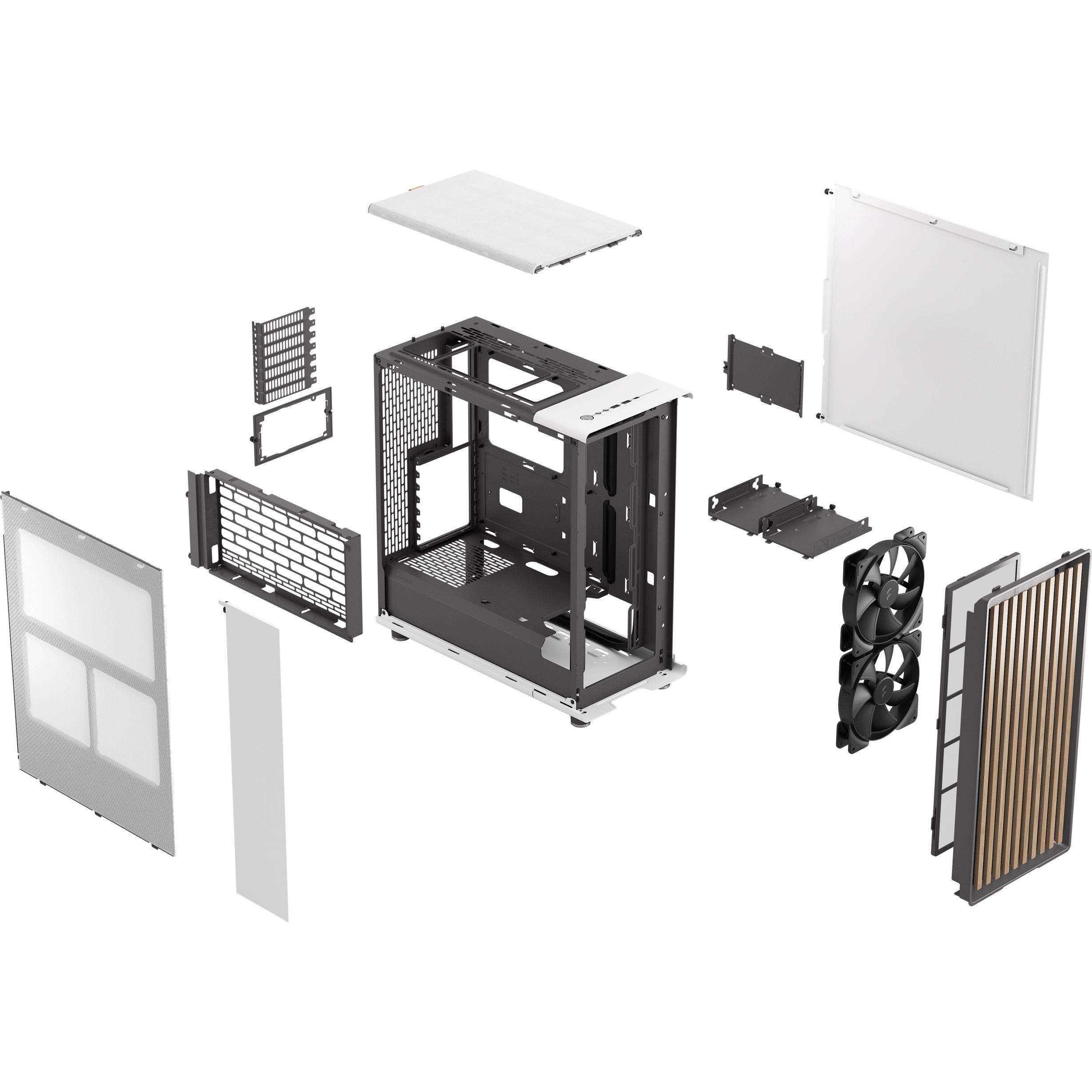 Fractal Design North Mid Tower Case (Chalk White) | PLE Computers