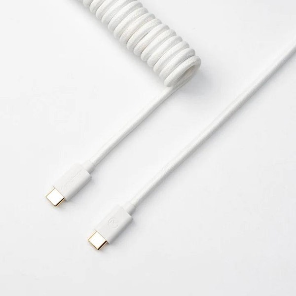 Keychron Custom Coiled Aviator Cable - White | PLE Computers
