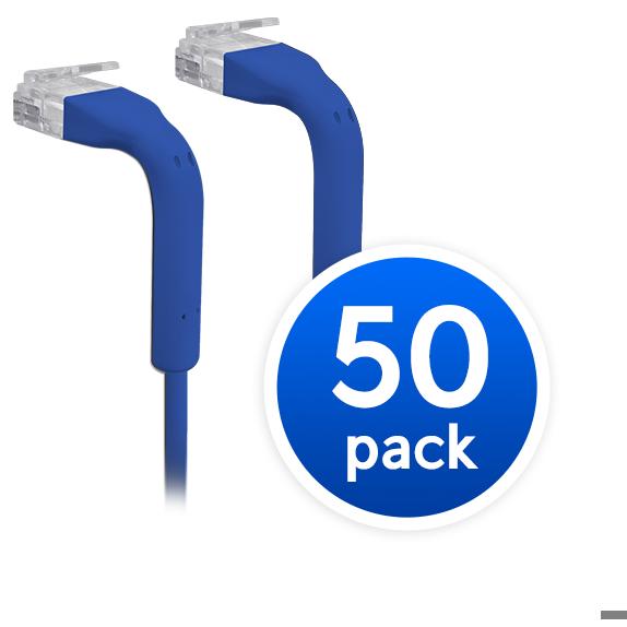Ubiquiti UniFi CAT6 22cm Ultra-Thin Bendable Patch Cable 50 Pack - Blue ...