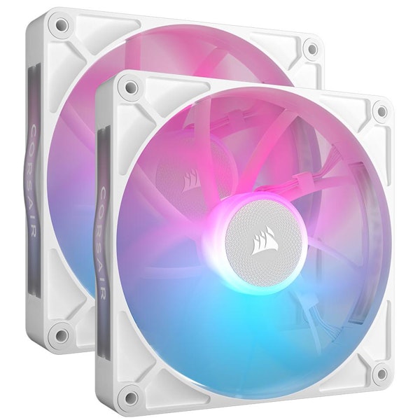 Corsair iCUE LINK RX140 RGB - 140mm PWM Modular LCP Fan 2-Pack (White ...