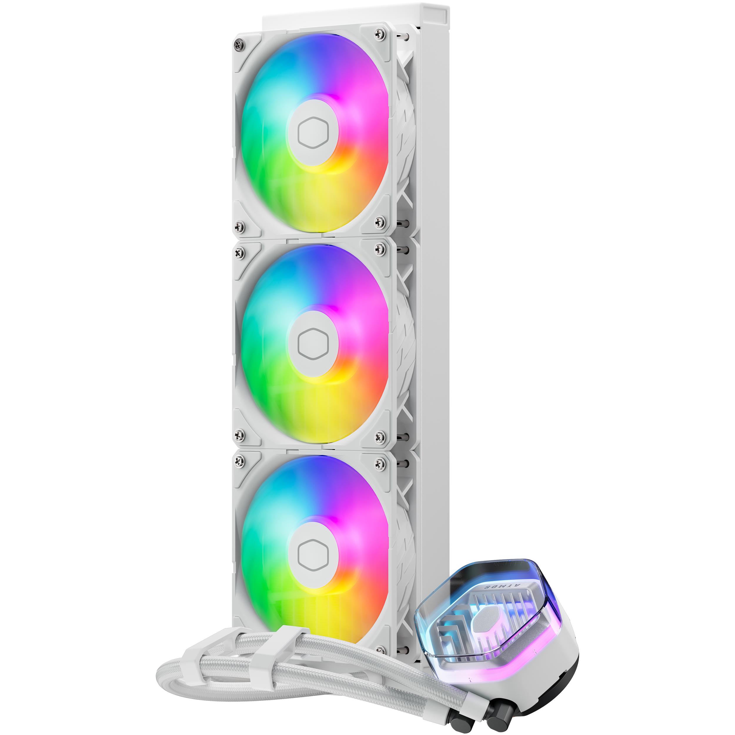 Cooler Master ML360 Atmos - 360mm ARGB AIO Liquid CPU Cooler (White ...