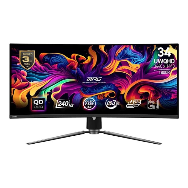 MSI MPG 341CQPX QD-OLED - 34" Curved 1440p 240Hz Gaming Monitor | PLE ...