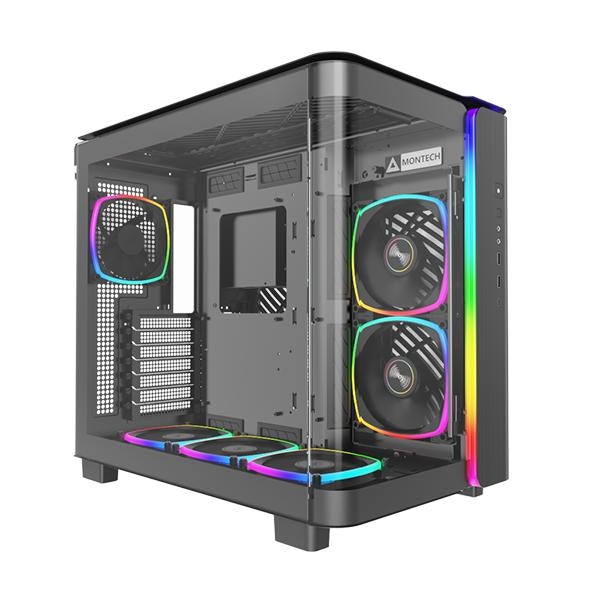 Montech KING 95 PRO Dual-Chamber Tempered Glass Mid Tower Case (Black ...