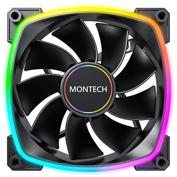 Montech RX140 - ARGB PWM 140mm Reverse Blade Fan (Black) | PLE Computers
