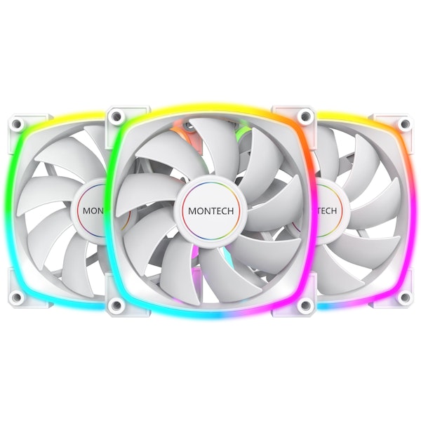 Montech AX120 ARGB 120mm PWM Fan 3-Pack (White) | PLE Computers