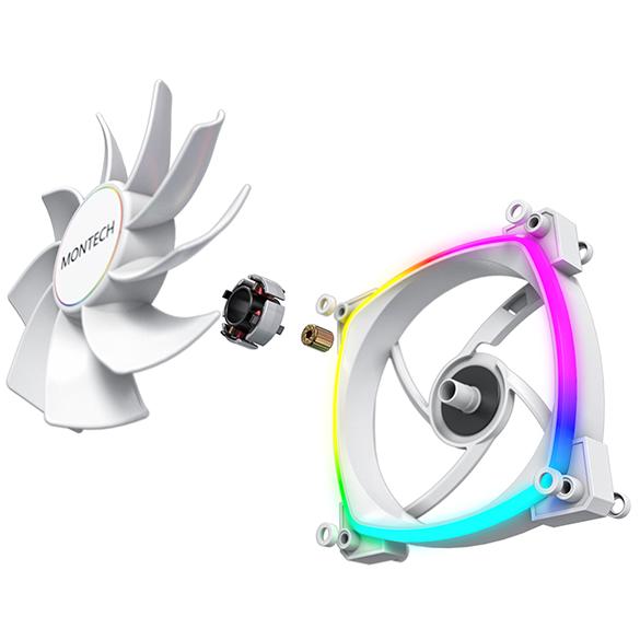 Montech RX140 ARGB 140mm PWM Reverse Blade Fan (White) | PLE Computers
