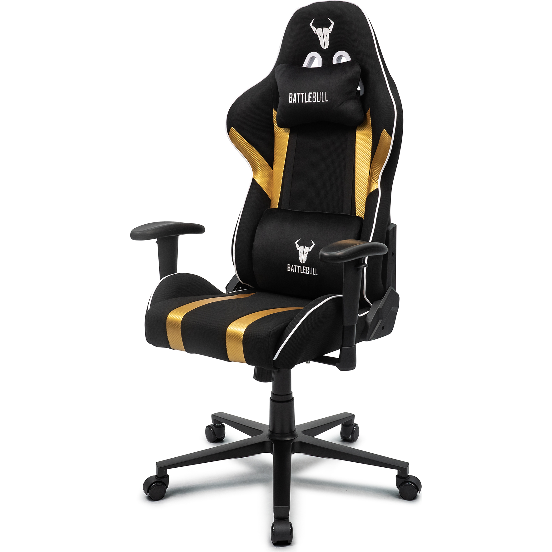 EX-DEMO BattleBull Tyro Gaming Chair - Black/Gold | PLE Computers