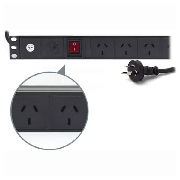 Serveredge Basic 6 Port PDU (6) 3 Pin AUS GPO Output (1) 3 Pin Aus Plug ...