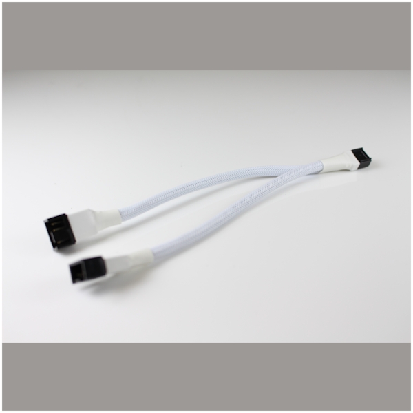 GamerChief 4-Pin PWM Fan Splitter (2 way) 15cm Sleeved (White) | PLE ...