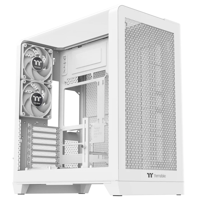 Thermaltake View 390 Air Curved Tempered Glass ATX Mid Tower Case (Snow ...