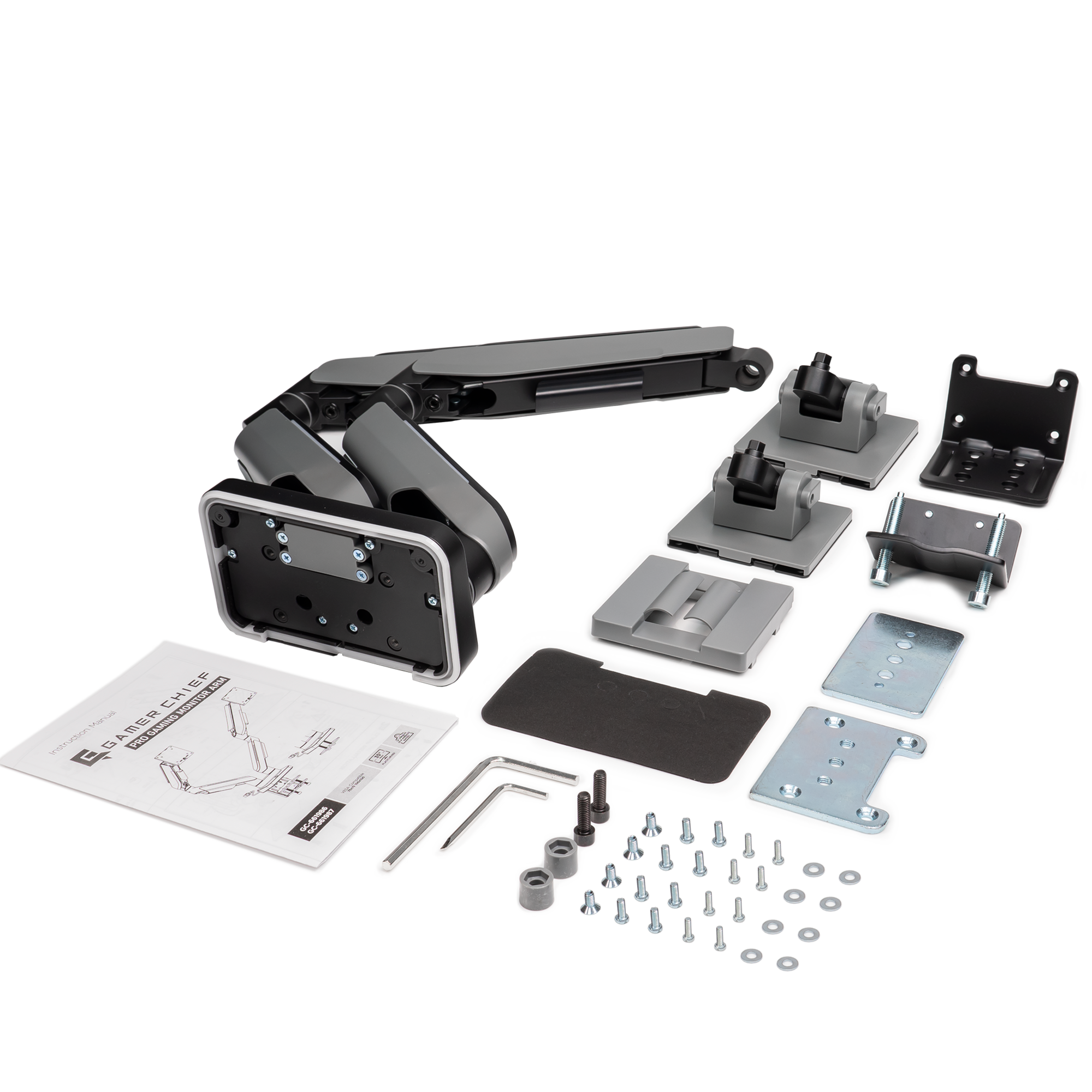 EX-DEMO GamerChief Pro Gaming Dual Monitor Arm - Dark Grey w/RGB | PLE ...